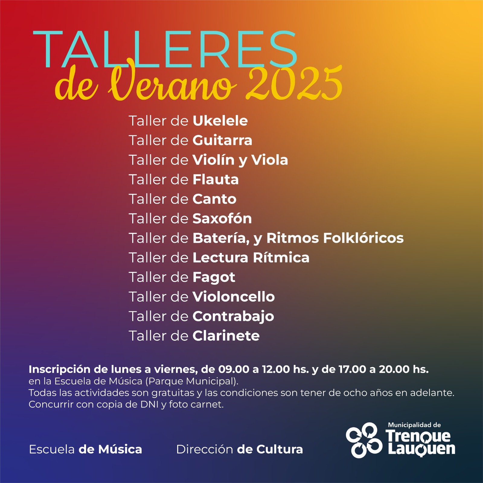 ESTÁ ABIERTA LA INSCRIPCIÓN A LOS DISTINTOS TALLERES DE VERANO DE LA ESCUELA MUNICIPAL DE MÚSICA ...