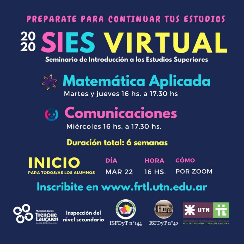 SIES VIRTUAL: ESTUDIANTES DEL ÚLTIMO AÑO DEL SECUNDARIO PUEDEN ANOTARSE ...